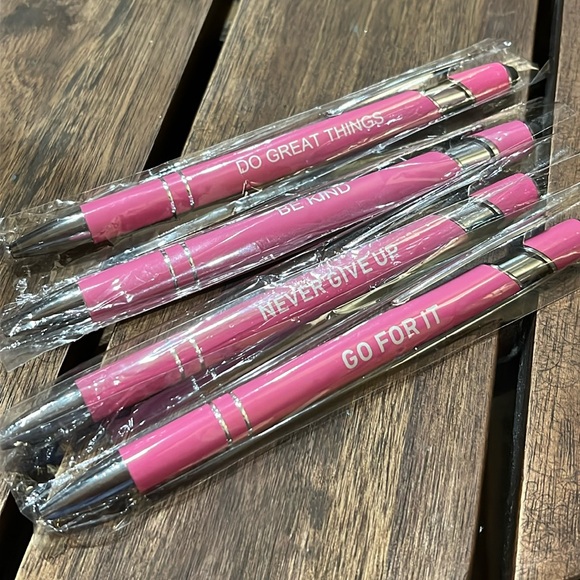 Office | New Pink 4 Piece Inspirational Pens Set Nip | Poshmark